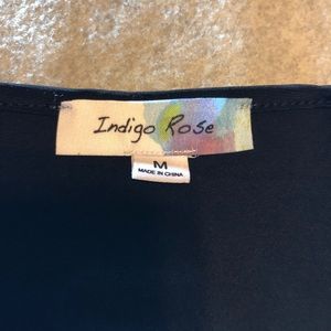 indigo Rose | Tops | Indigo Rose Lace Front Top With 34 Sleeves | Poshmark